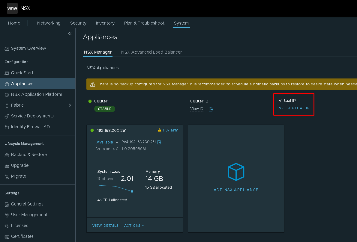 Removing NSX Manager VIP Configuration - DPC Virtual Tips